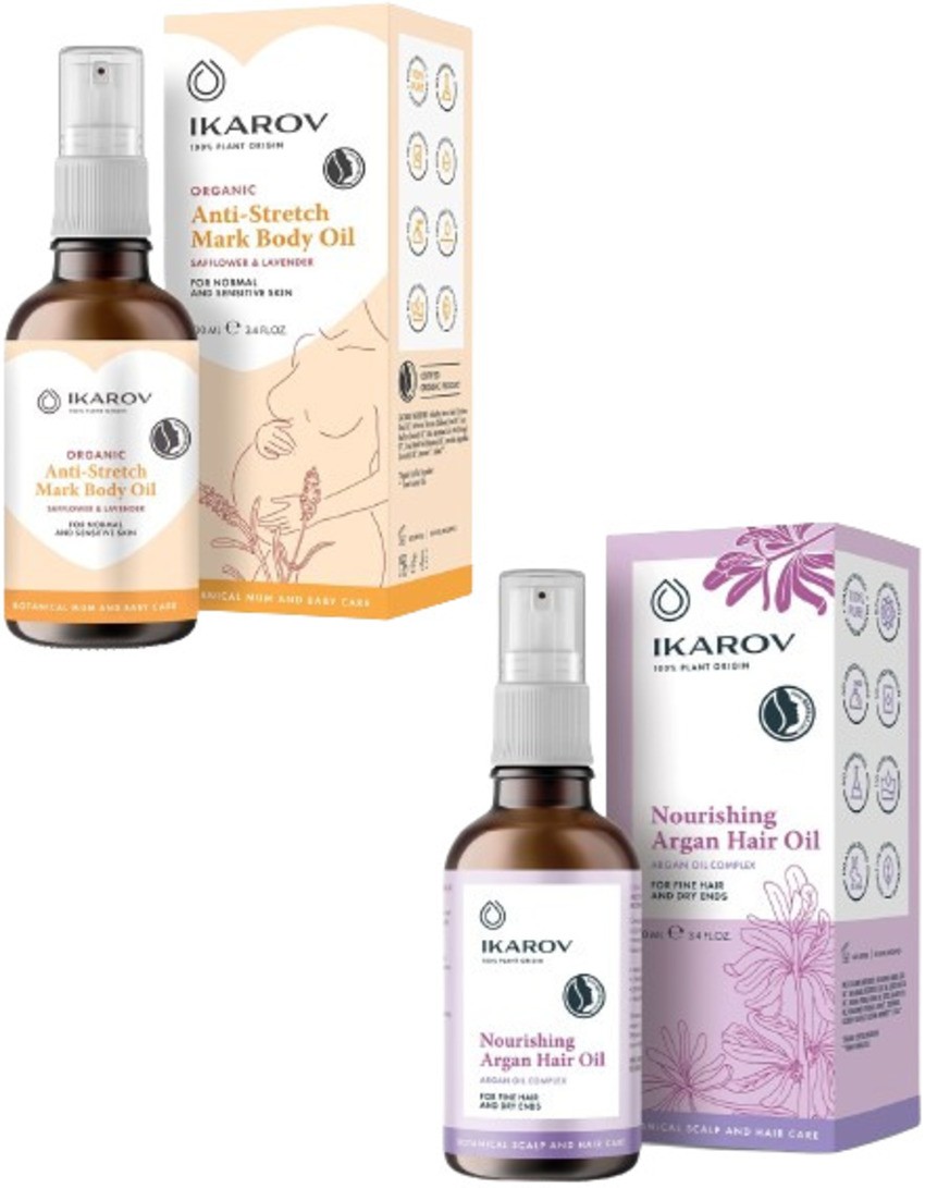 Ikarov Комплект - Олио против стрии и Масло за коса с арган, 2 х 100 ml ...