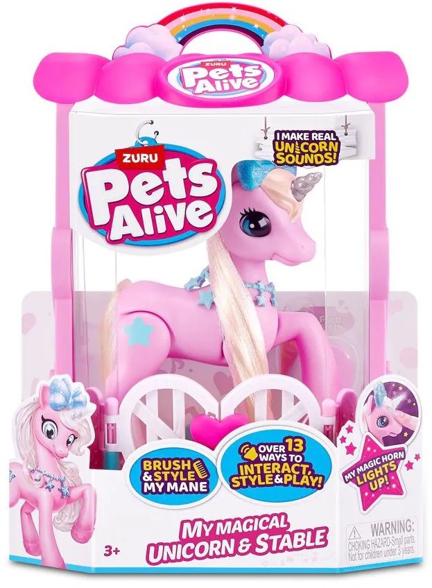 Интерактивна играчка Zuru Pets Alive - Еднорог с конюшня | Отлична цена ...