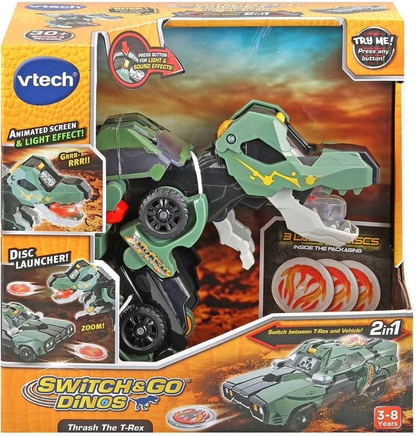Интерактивна играчка 2 в 1 Vtech - Трансформиращ се T-Rex (на английски език) | Отлична цена ...