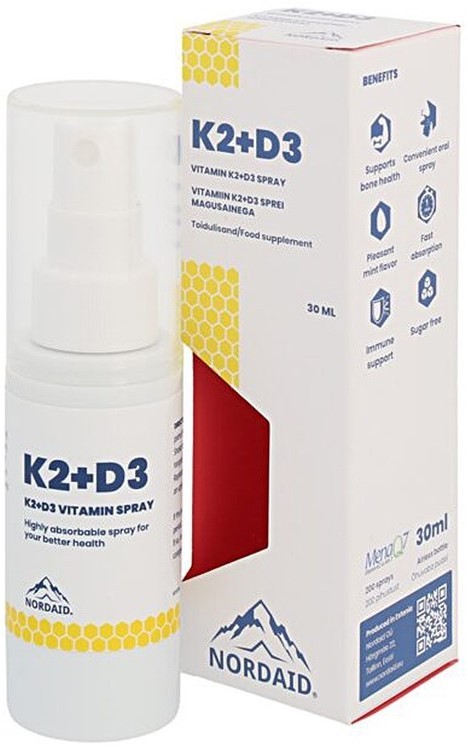 K2 + D3 Спрей за уста, мента, 30 ml, Nordaid | Ozone.bg