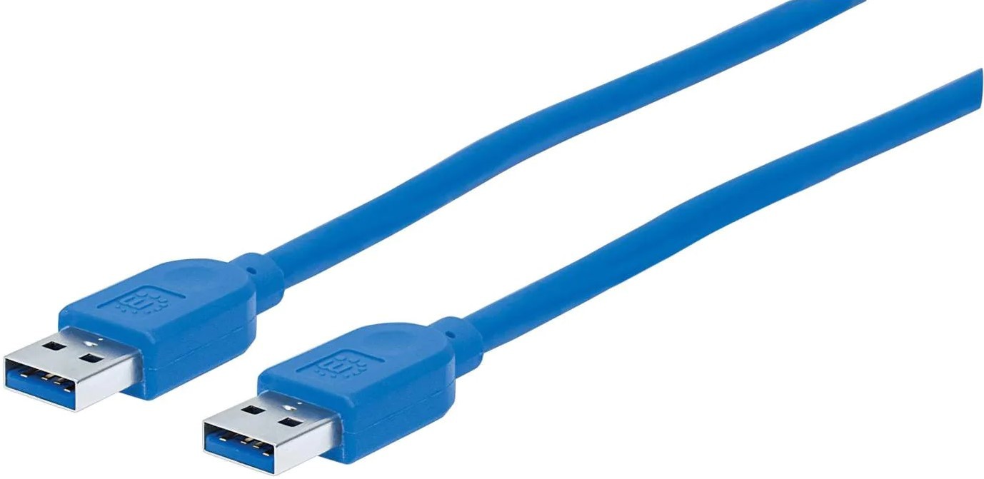 Кабел Manhattan - SuperSpeed, USB-A/USB-A, 1.8m, син | Ozone.bg
