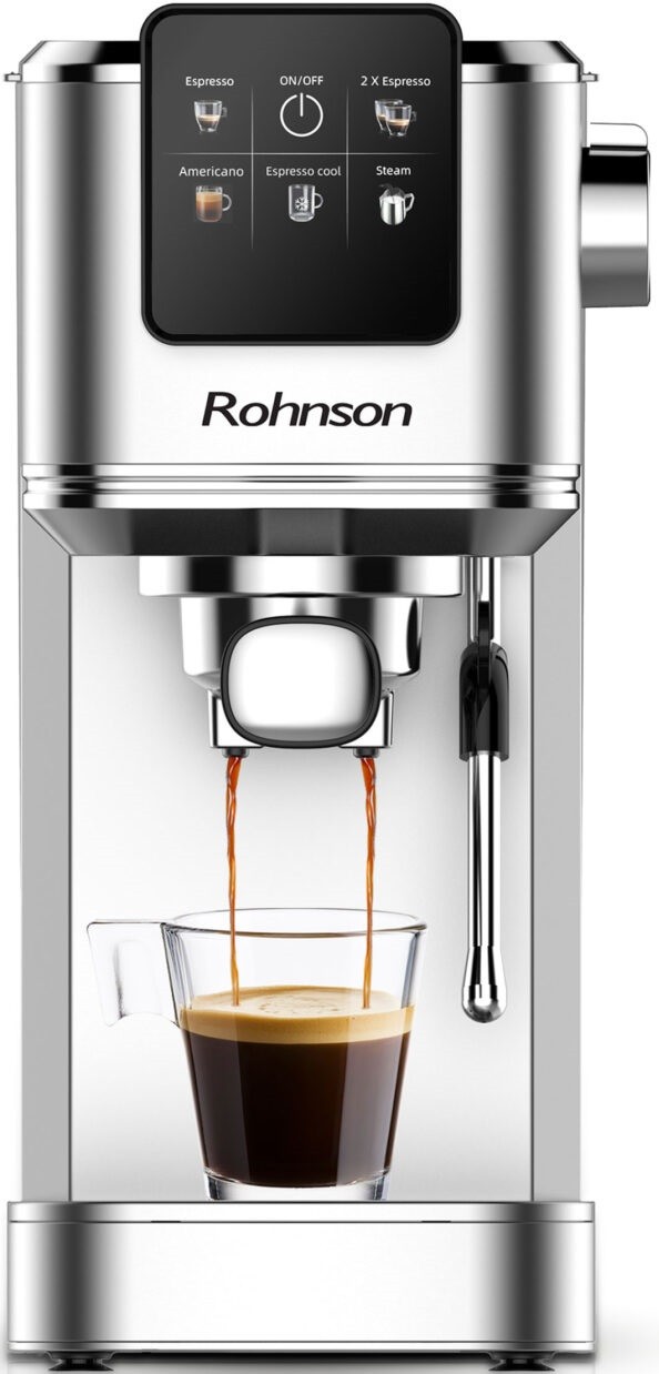 Кафемашина Rohnson - R-98016, 20 bar, 1.1 l, сребриста | Ozone.bg