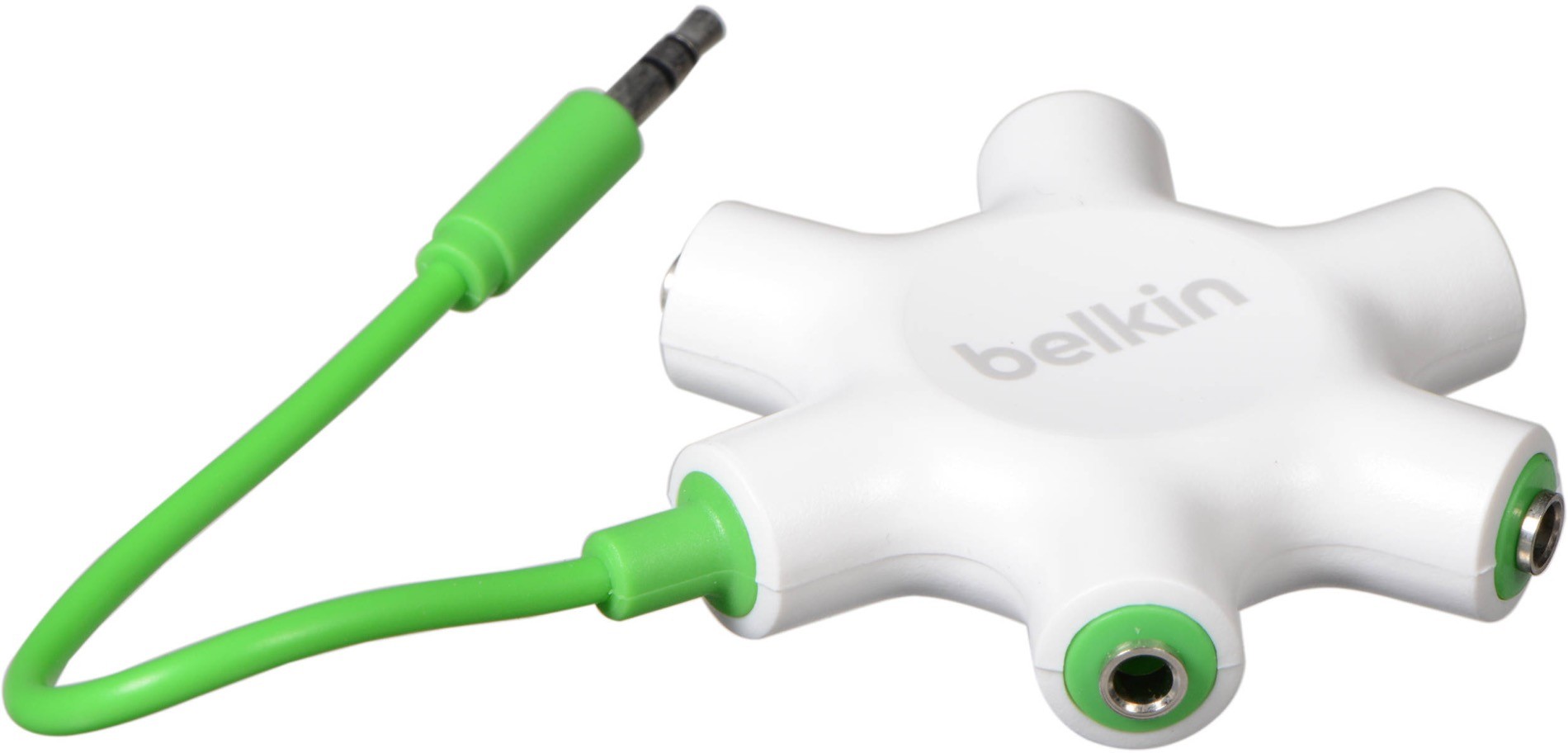 Кабел Belkin - Multi Headphone Splitter 3.5mm, бял/зелен | Ozone.bg