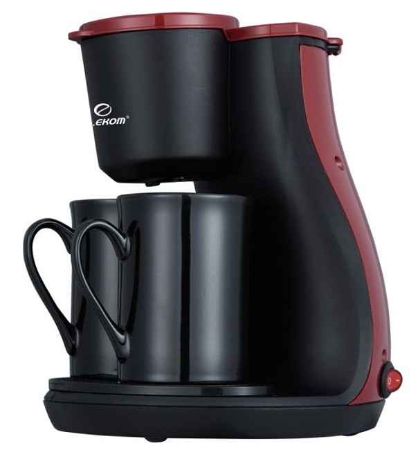 Кафемашина с чаши Elekom - EK-6621R, 450W, 0.240l, черна/червена | Ozone.bg