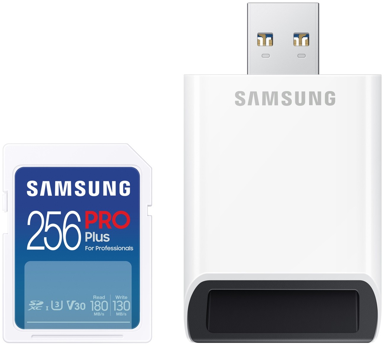 Карта памет Samsung - PRO Plus, 256GB, SDXC + USB четец | Ozone.bg