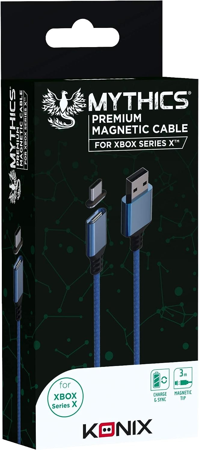 Кабел Konix - Mythics Premium Magnetic Cable 3 m, син (Xbox Series X/S ...
