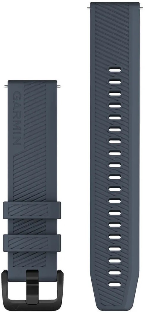 Каишка Garmin - QR, Venu/Vivomove, 20mm, силикон, Granite Blue/Black ...