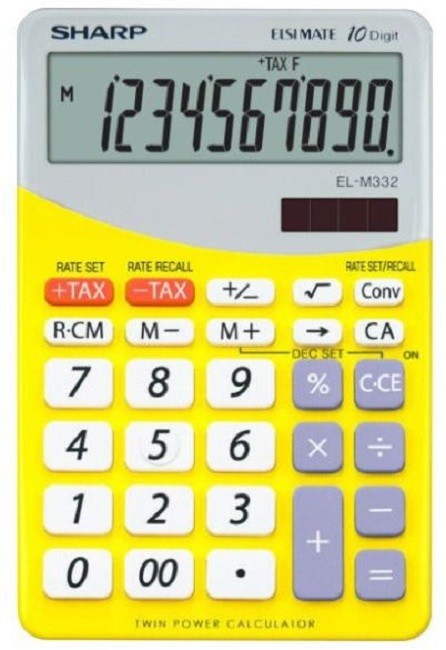 Калкулатор Sharp - EL-M332, настолен, жълт, 10 dgt | Ozone.bg