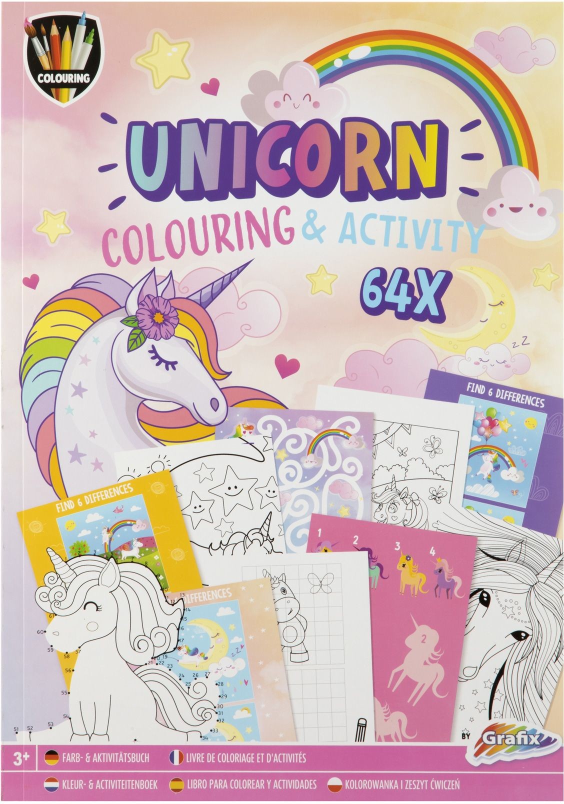 Книжка за оцветяване и дейности Grafix - Еднорог | Ozone.bg