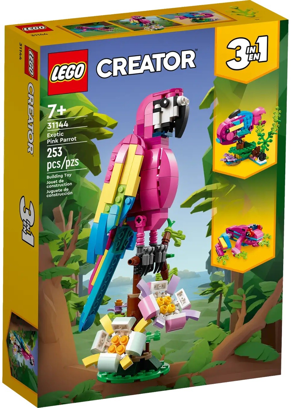 Конструктор LEGO Creator 3 в 1 - Екзотичен розов папагал (31144 ...