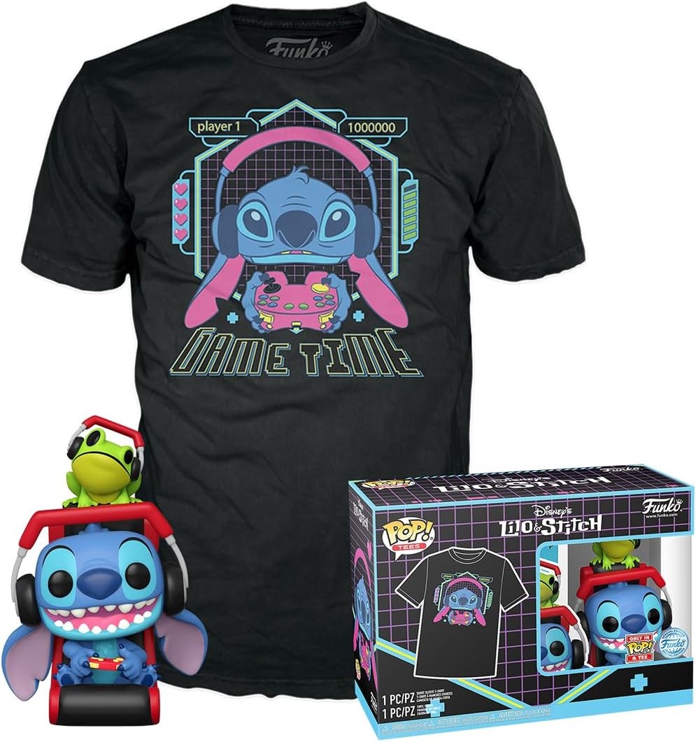 Комплект Funko POP! Collector's Box Disney: Lilo & Stitch - Gamer Stitch with Frog, размер M ...