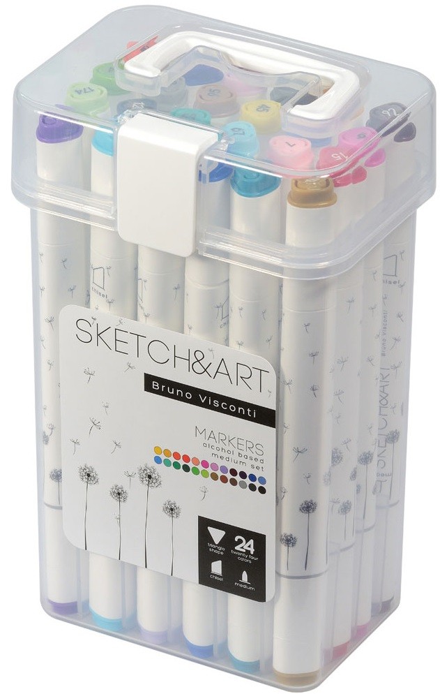 Комплект маркери Bruno Visconti Sketch&Art - 24 цвята | Ozone.bg