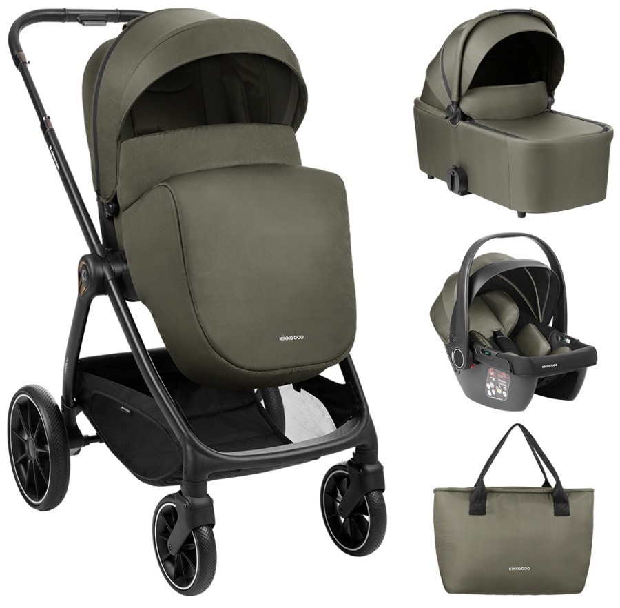 Комбинирана количка 3 в 1 KikkaBoo - Modena, Army Green | Ozone.bg