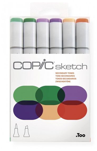 Комплект маркери Too Copic Sketch - Второстепенни тонове, 6 цвята ...