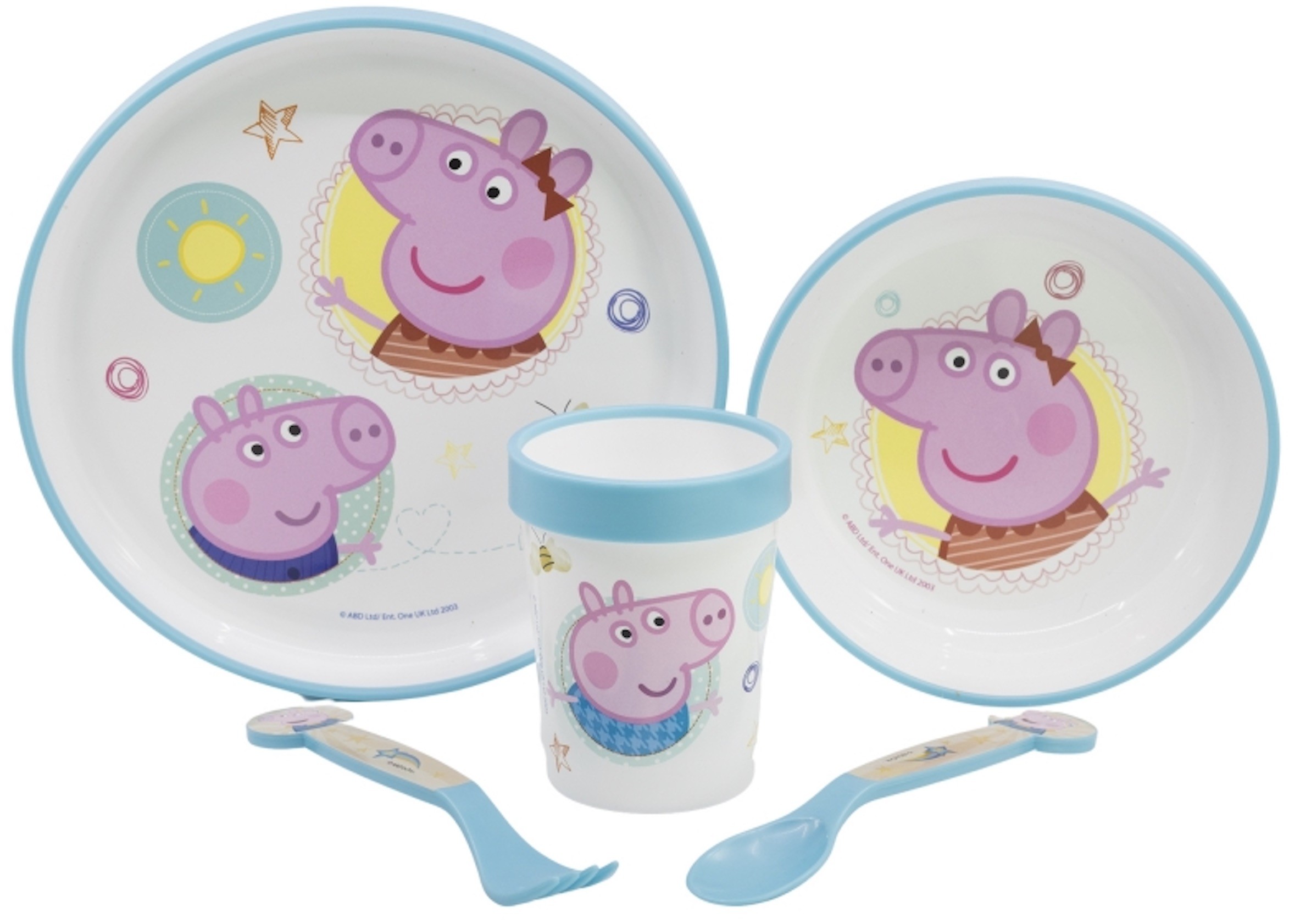 Комплект за хранене с неплъзгаща основа Stor - Peppa Pig Core, 5 части ...