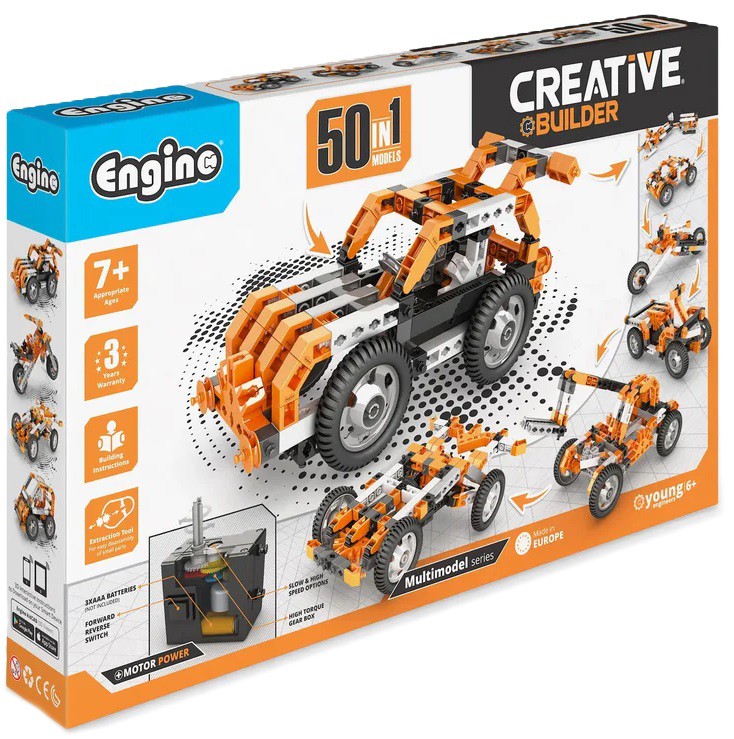Конструктор 50 в 1 Engino Creative - Превозни средства с електромотор ...