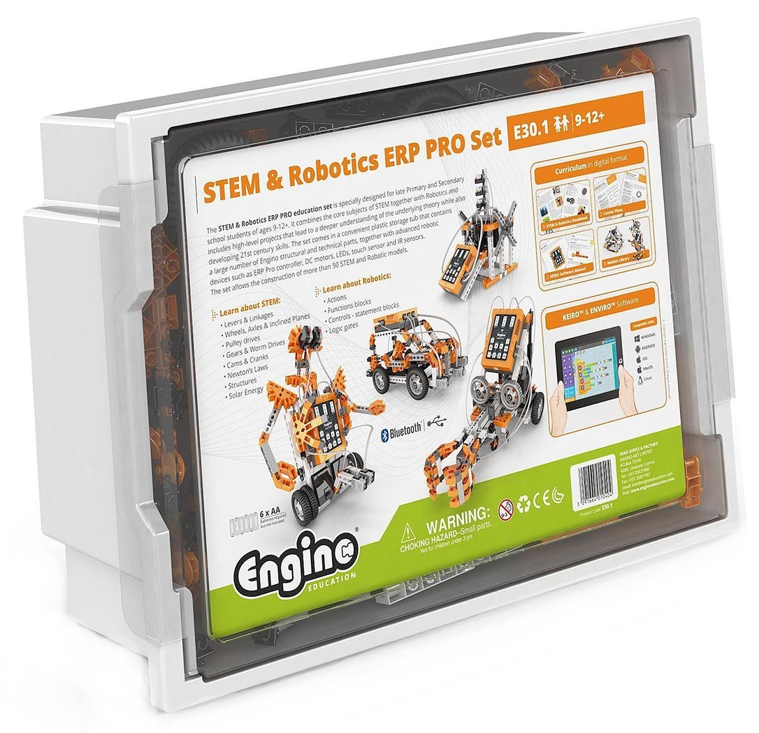 Комплект Engino Education Robotics Pro - Роботика ERP, с презареждаеми ...