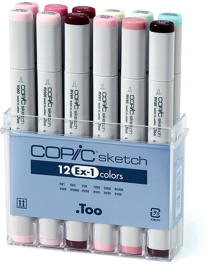 Комплект маркери Too Copic Sketch - EX-1, 12 цвята | Ozone.bg