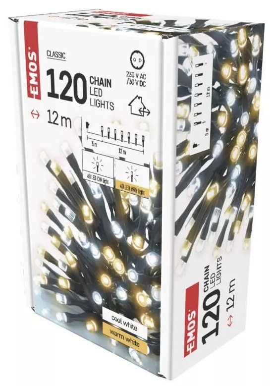 LED лампички Emos - CLS Timer, 120 броя, 3.6W, 12 m | Ozone.bg