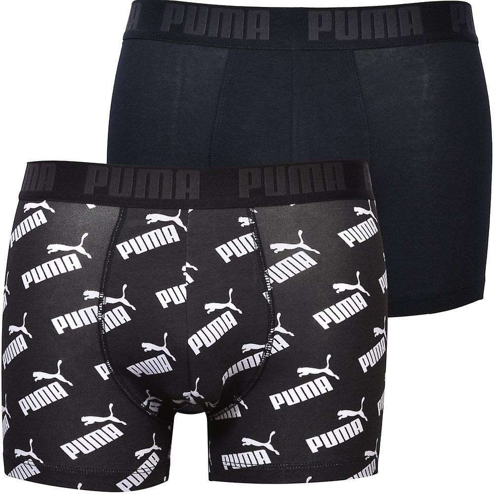Комплект мъжки боксерки Puma - AOP Boxer, 2 броя, черни | Ozone.bg