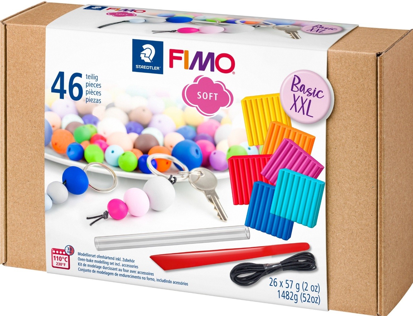 Комплект глина Staedtler Fimo Soft - Basic XXL, 46 части | Ozone.bg