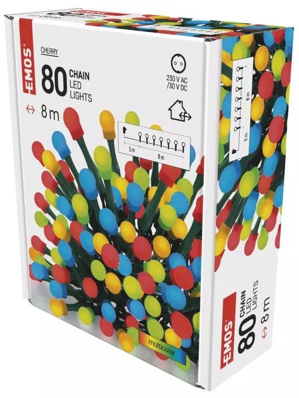 LED Лампички Emos - Cherry Timer, 80 броя, 3.6W, 8 m | Ozone.bg
