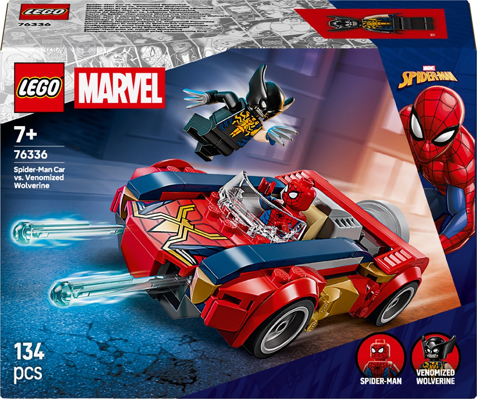 Конструктор LEGO Marvel Super Heroes - Спайдърмен с кола срещу Венъм ...
