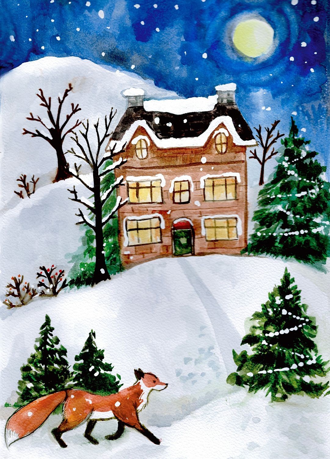 Коледна картичка - Зимна приказка | Ozone.bg