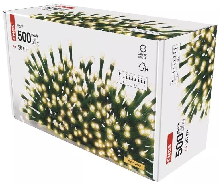 LED лампички Emos - Clas Timer, 500 броя, 6W, 50 m | Ozone.bg