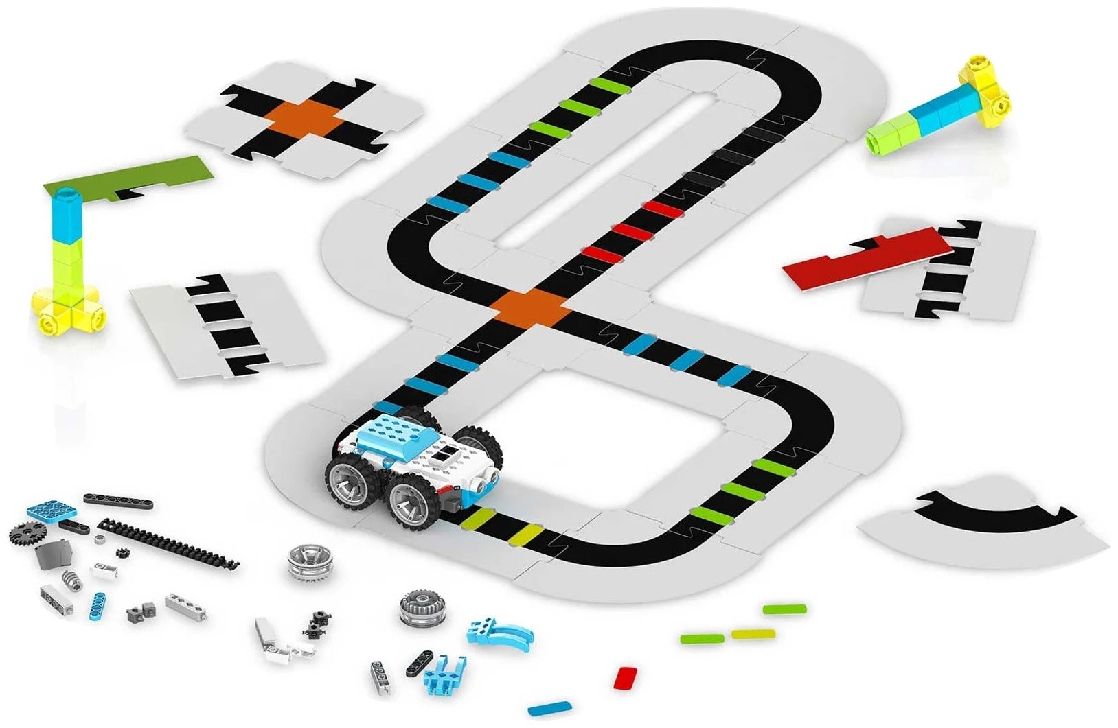 Конструктор Engino - Писта-пъзел за състезания с роботи, 40 части ...