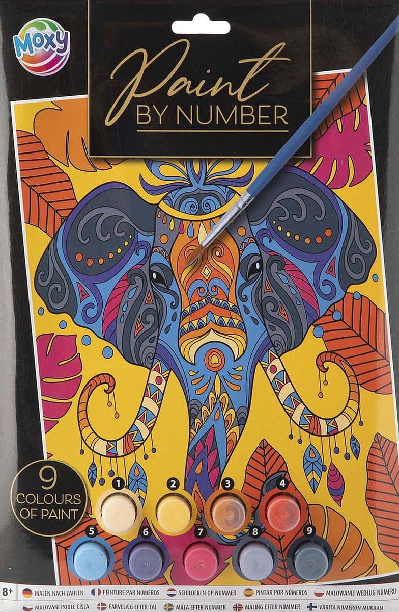Комплект за рисуване по номера Moxy - Слон | Ozone.bg