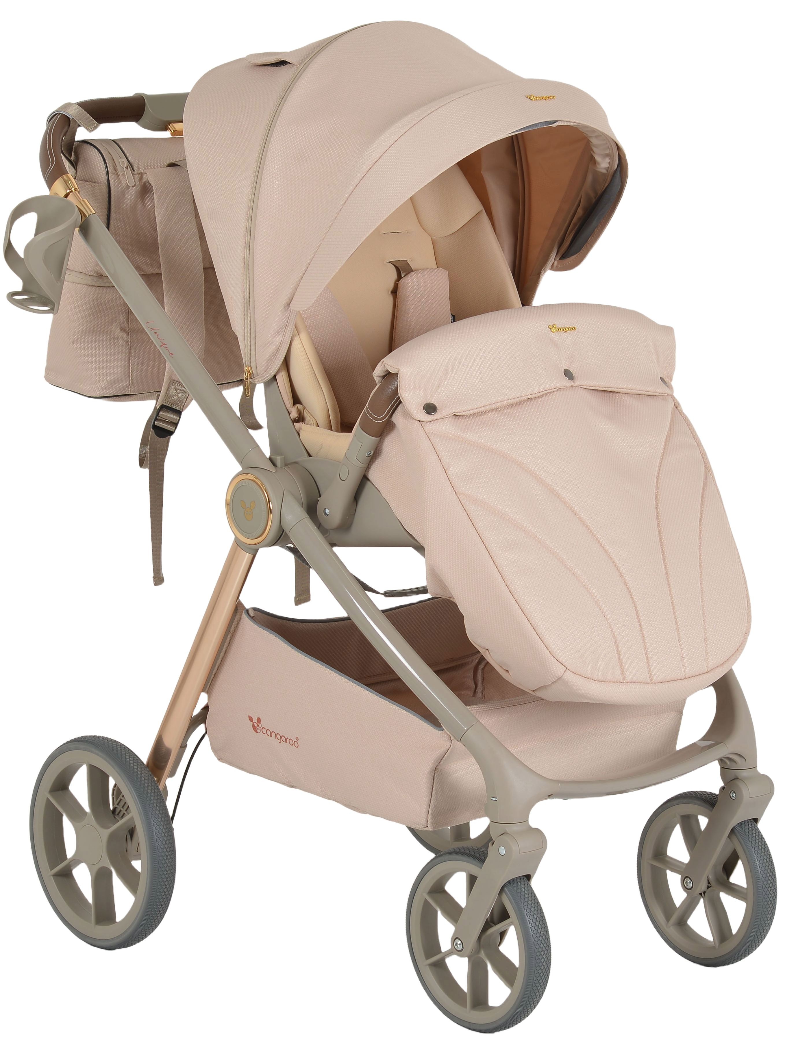 Комбинирана бебешка количка 3 в 1 Cangaroo - Unique, Macadamia Beige ...