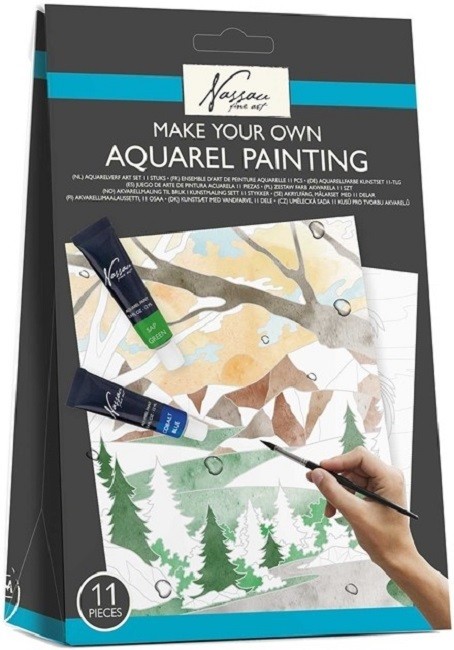 Комплект за оцветяване с акварелни бои Grafix - Пейзажи | Ozone.bg