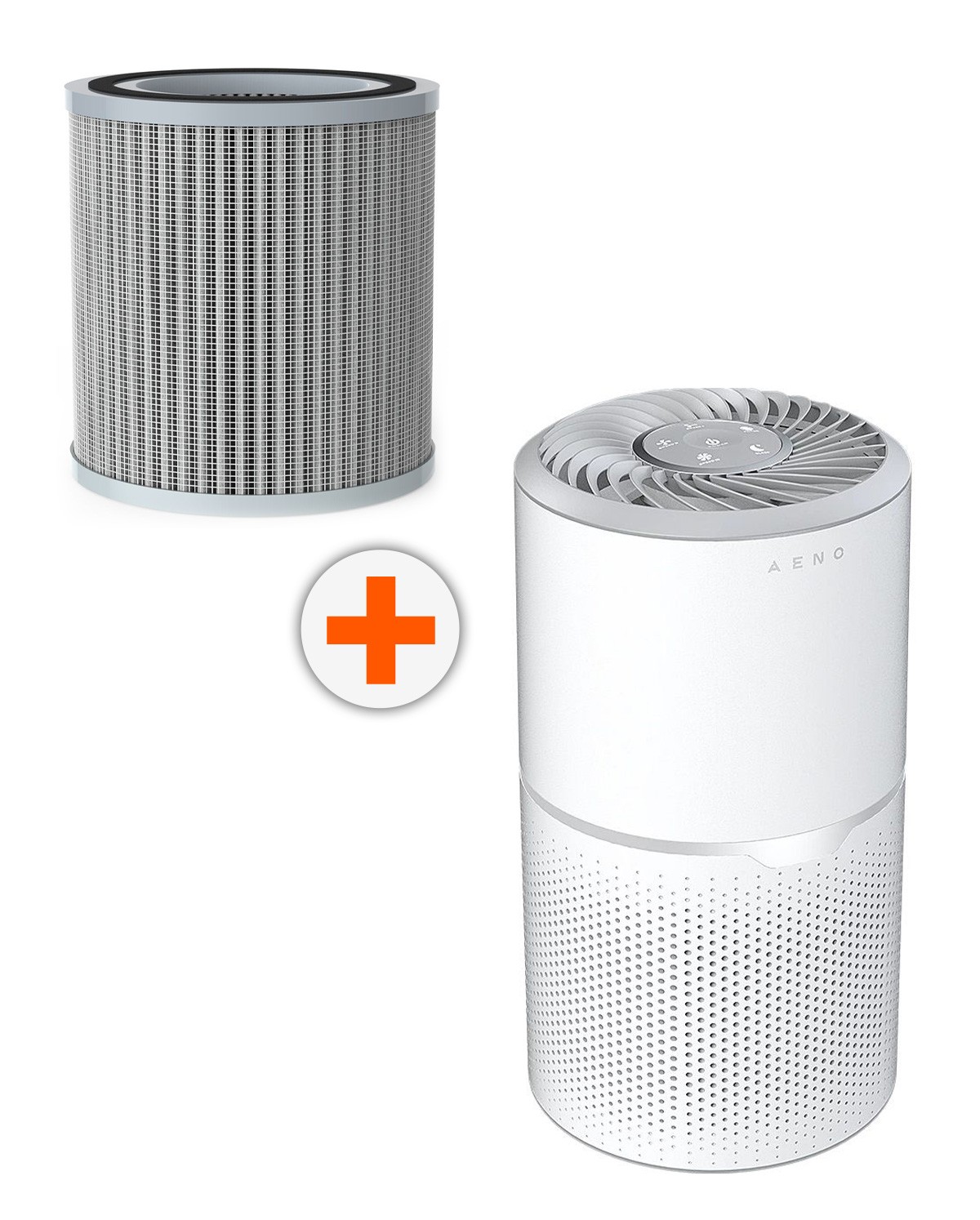 Комплект пречиствател за въздух и филтър AENO - AP4, HEPA H13, бял ...