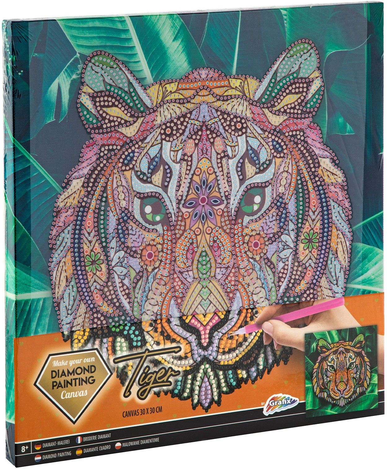 Комплект за рисуване с мъниста Grafix - Тигър | Ozone.bg