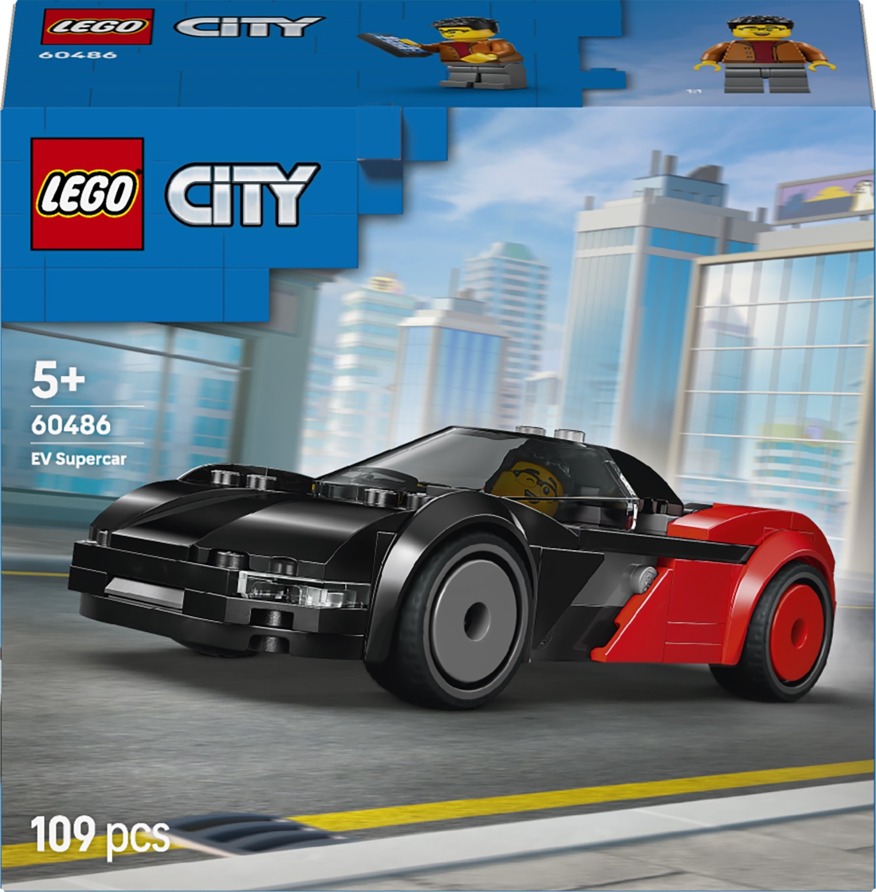 Конструктор LEGO City - Електрическа суперкола (60486) | Отлична цена ...