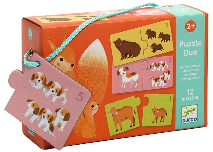 Комплект образователни пъзели Djeco - Бебета животни | Отлична цена | Ozone.bg