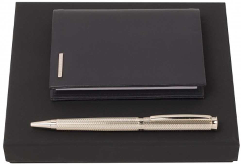 Комплект химикалка и тефтер Hugo Boss Sophisticated - Черно и златисто ...