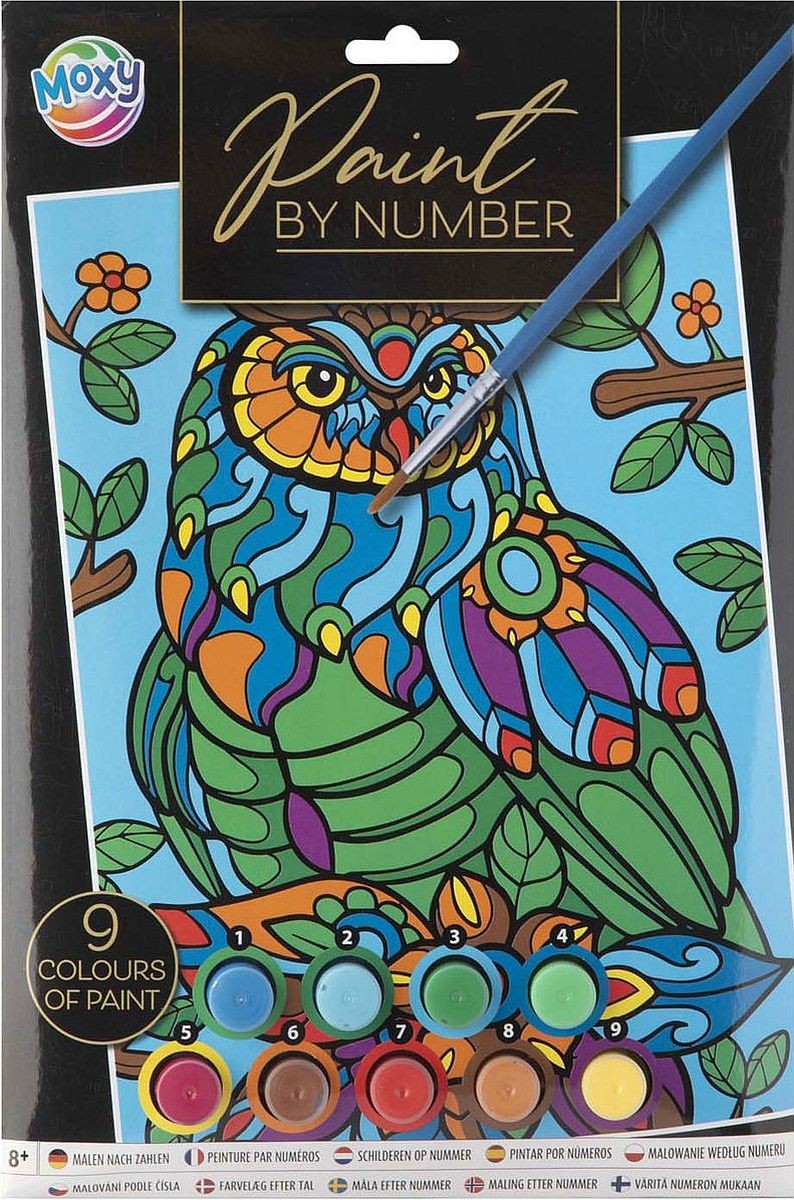 Комплект за рисуване по номера Moxy - Бухал | Ozone.bg