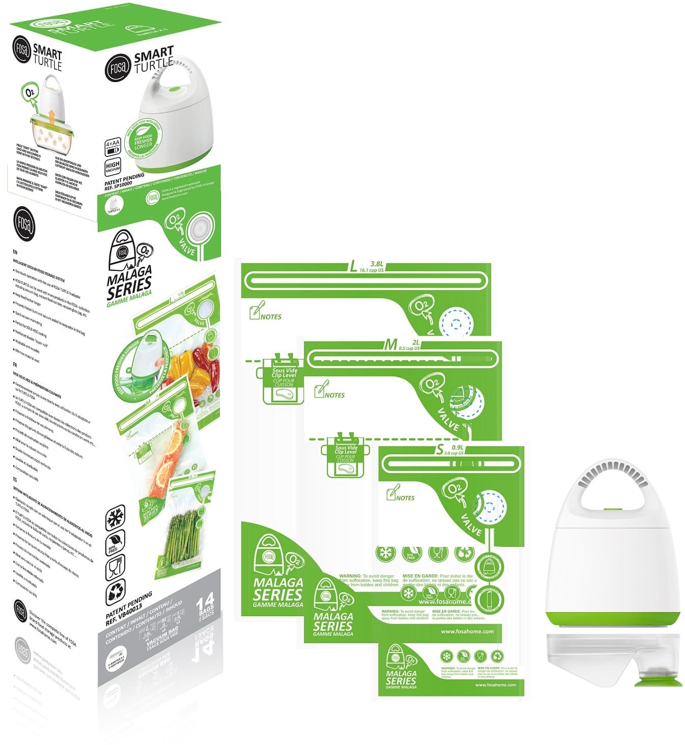 Комплект за вакуумиране с 14 броя торби Fosa Home - Malaga | Ozone.bg