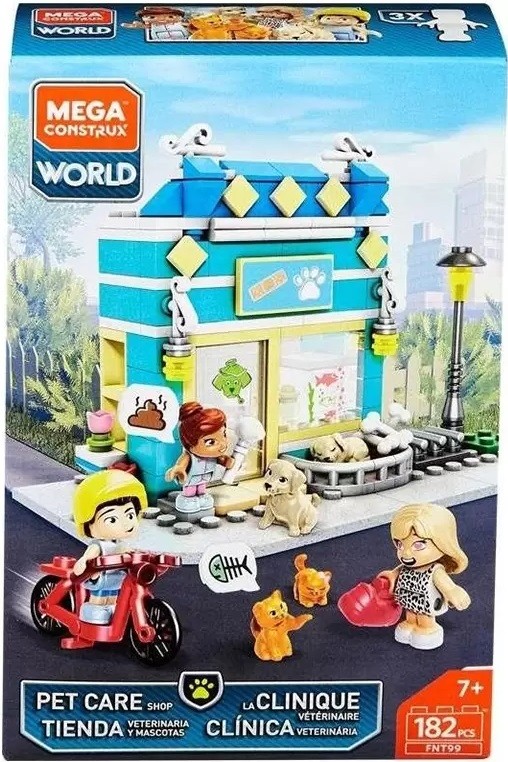 Конструктор Mega Construx World - Магазин за домащни любимци, 182 части ...
