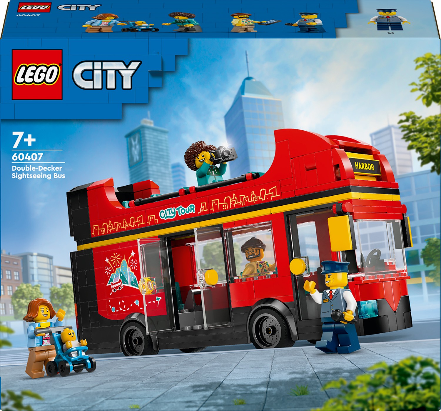 Конструктор LEGO City - Червен двуетажен туристически автобус (60407 ...