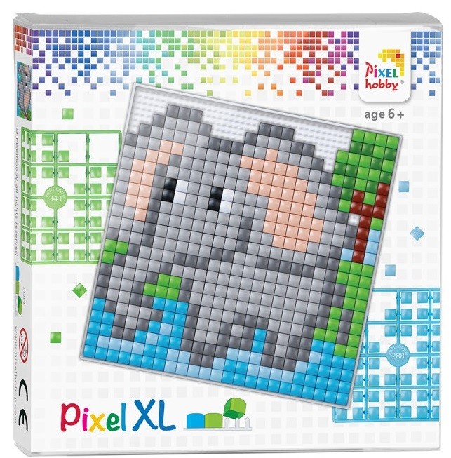 Pixelhobby Креативен хоби комплект с пиксели XL, 23x23 пиксела - Слонче ...