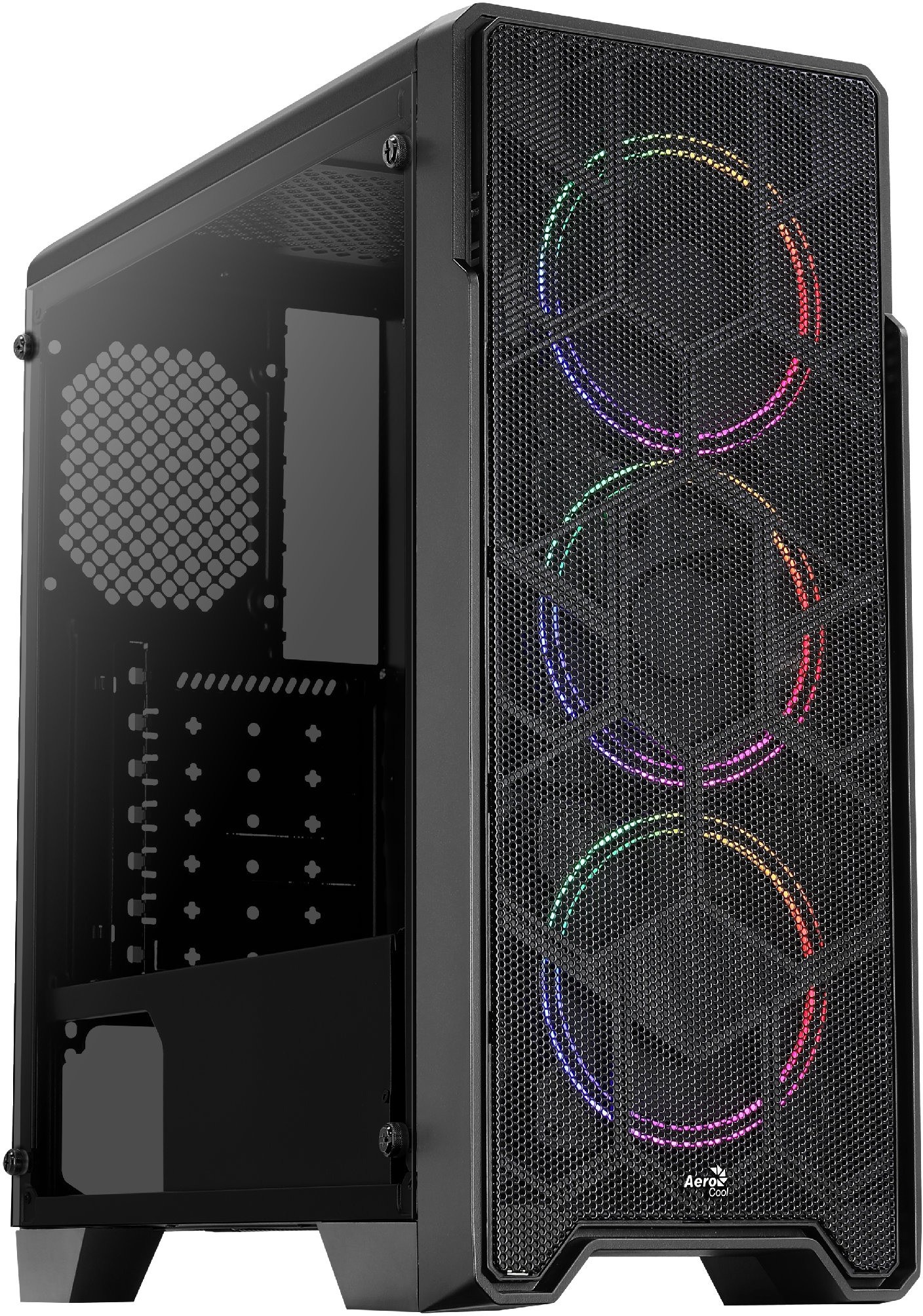 Кутия Aerocool - Ore Saturn, mid tower, черна/прозрачна | Ozone.bg