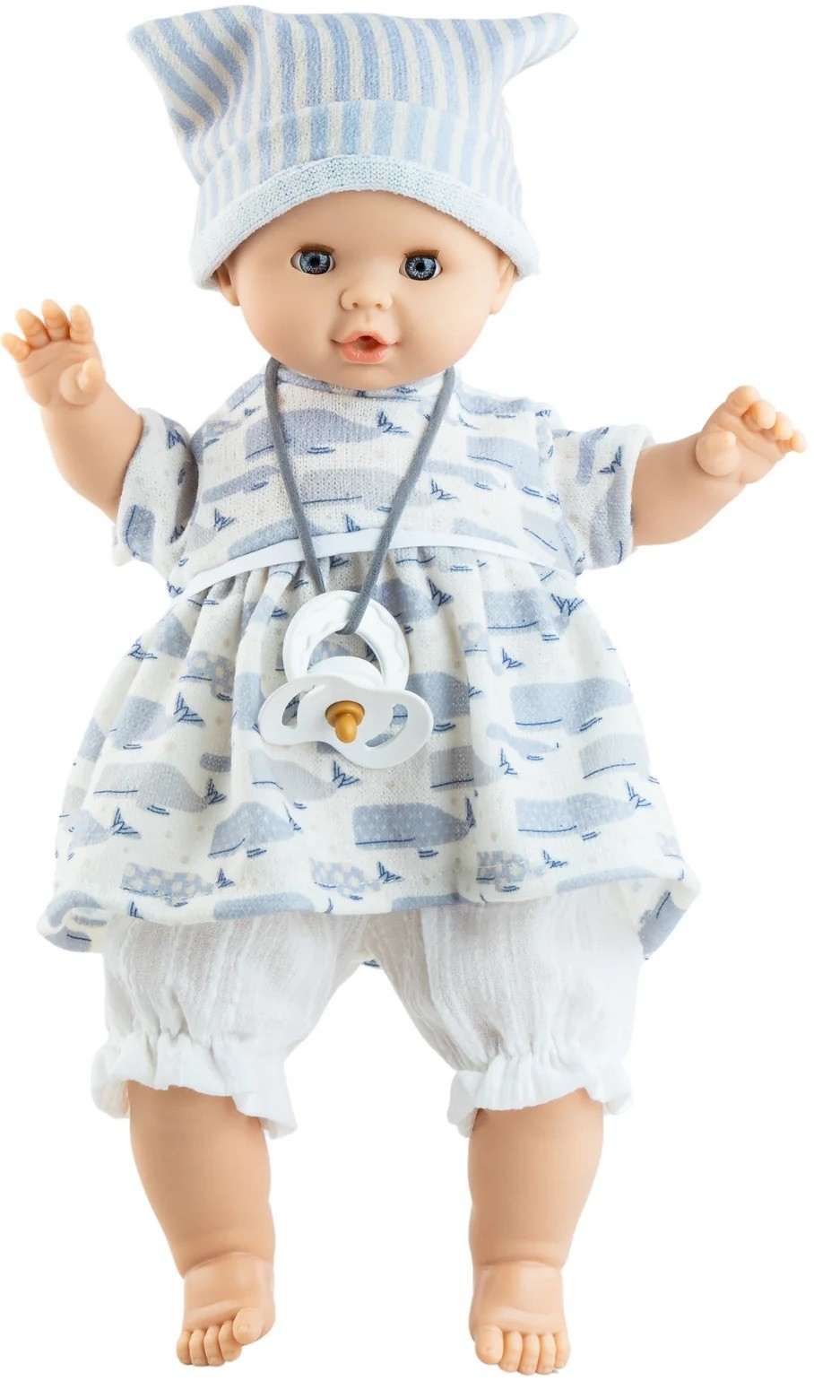 Кукла Paola Reina Alex & Sonia - Соня, с рокля с китове и шапка, 36 cm ...
