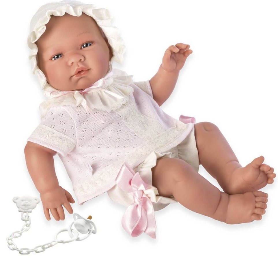 Кукла бебе Asi Dolls - Мария, с плетено тоалетче и шапка, 43 cm ...