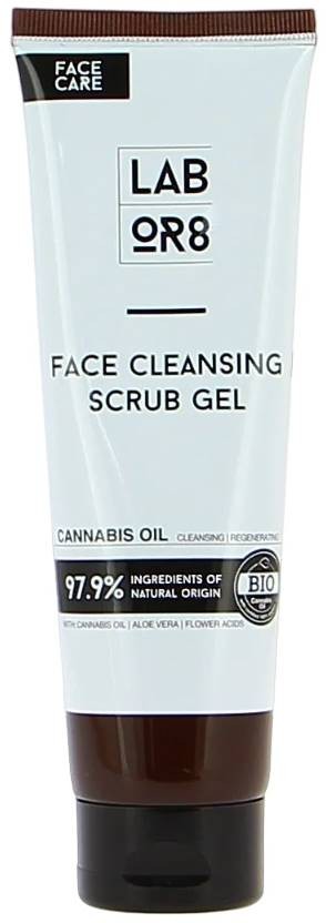 Labor8 Hemp Почистващ гел-скраб за лице с конопено масло, 125 ml | Ozone.bg