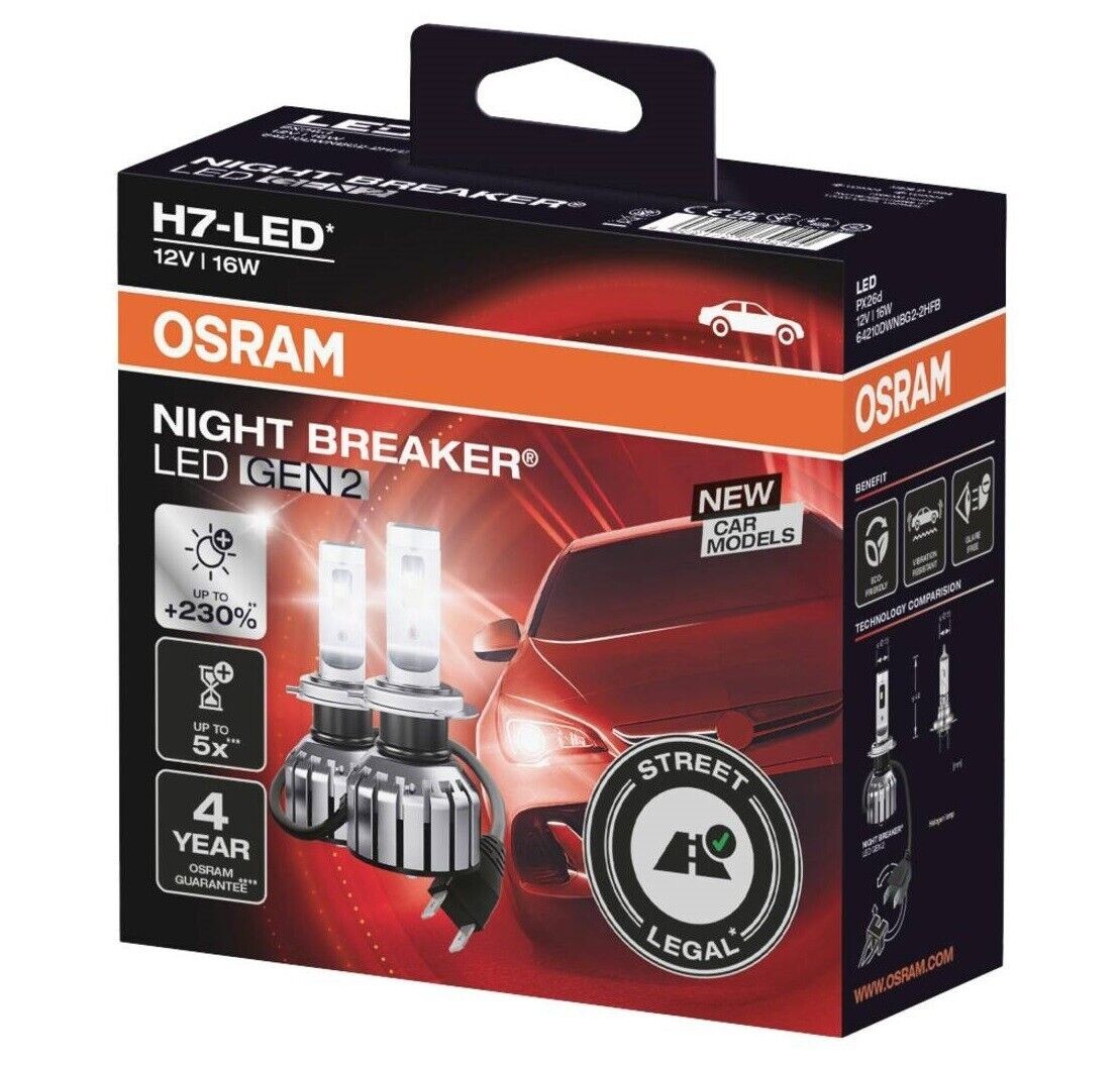 LED Автомобилни крушки Osram - LEDriving, Night Breaker, H7, GEN2, 16W ...