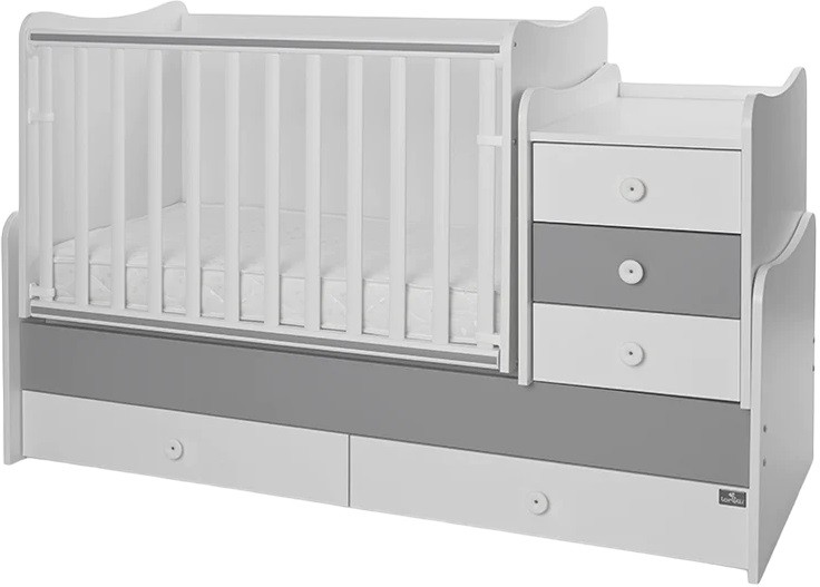 Легло Lorelli - Maxi Plus, 3Box, 70 х 160 cm, бяло/stone grey | Добра ...