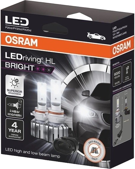 LED Автомобилни крушки Osram - LEDriving, HL Bright, HB4/HIR2, 19W, 2 ...